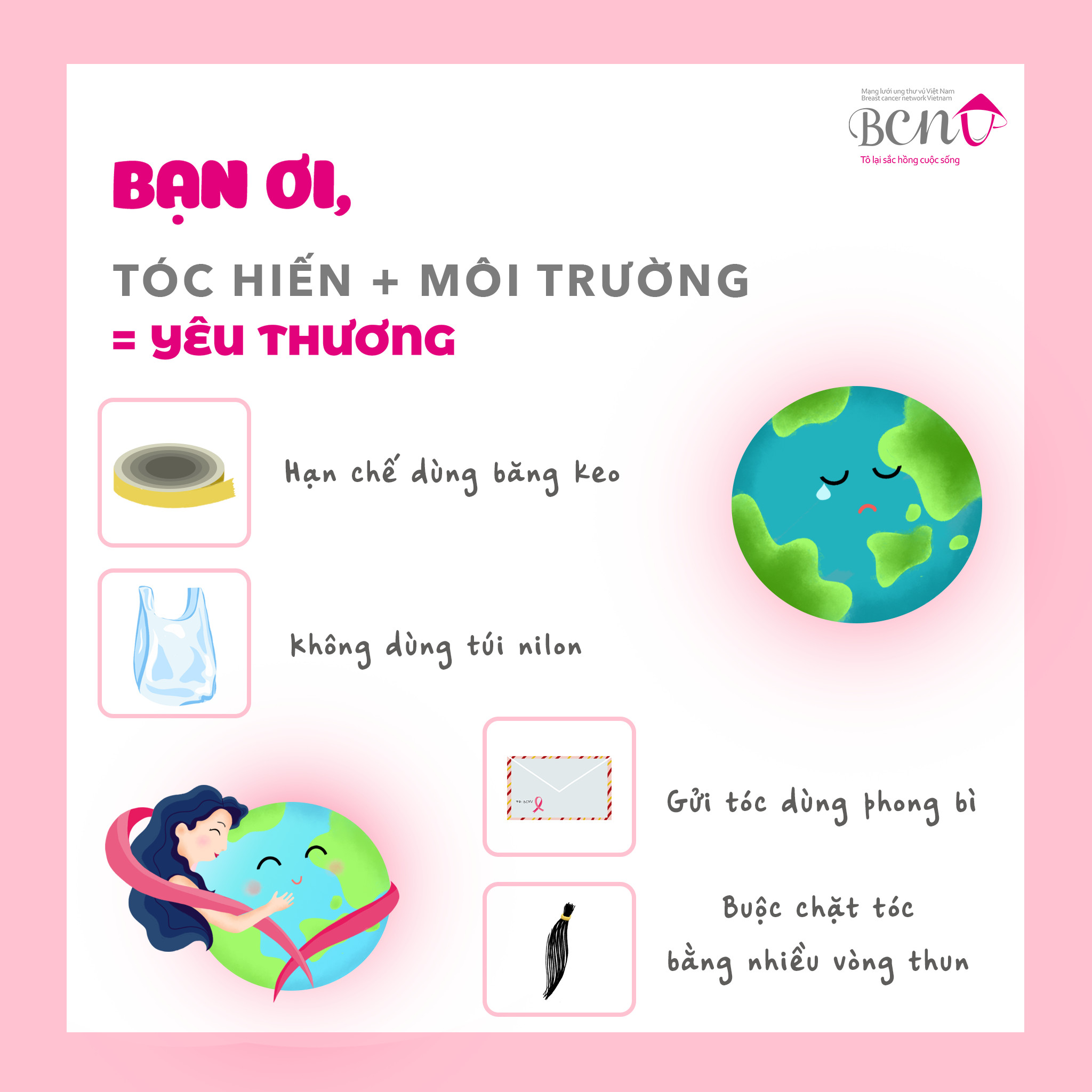 Hướng dẫn hiến tóc - BCNV - Mạng lưới ung thư vú Việt Nam