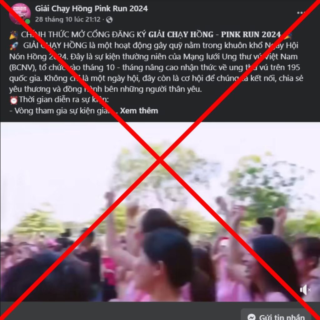 CẢNH BÁO FANPAGE GIẢ MẠO GIẢI CHẠY HỒNG - CHẠY VÌ NGƯỜI TÔI YÊU! - BCNV ...